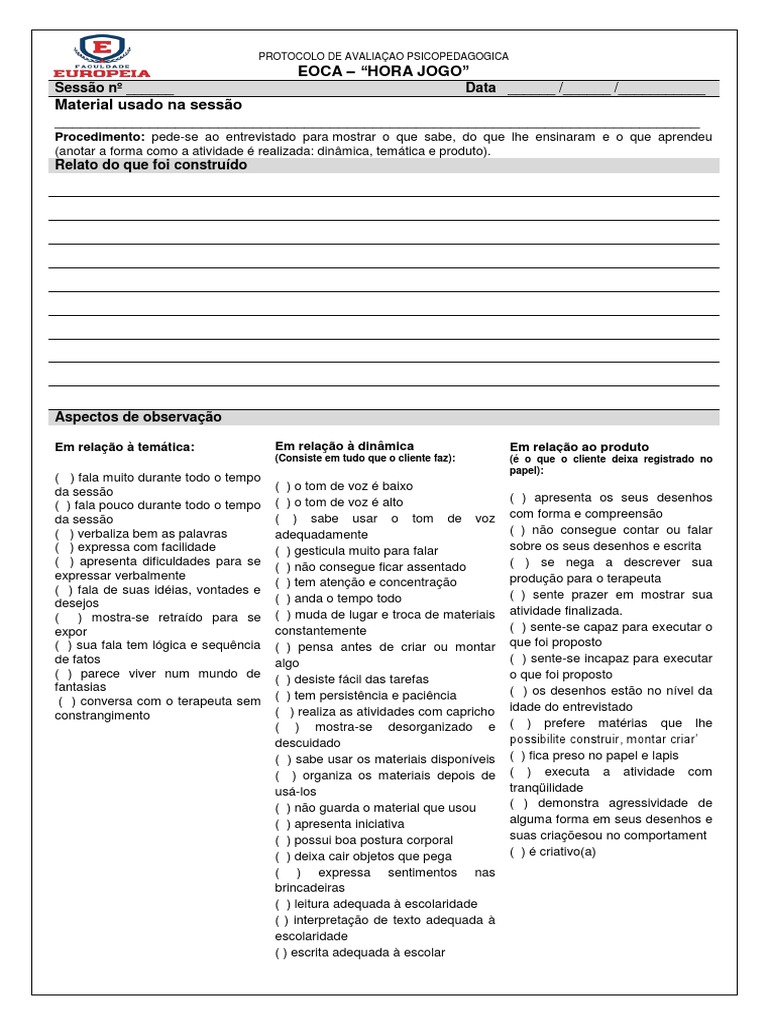 1.ficha Eoca | PDF | Tempo