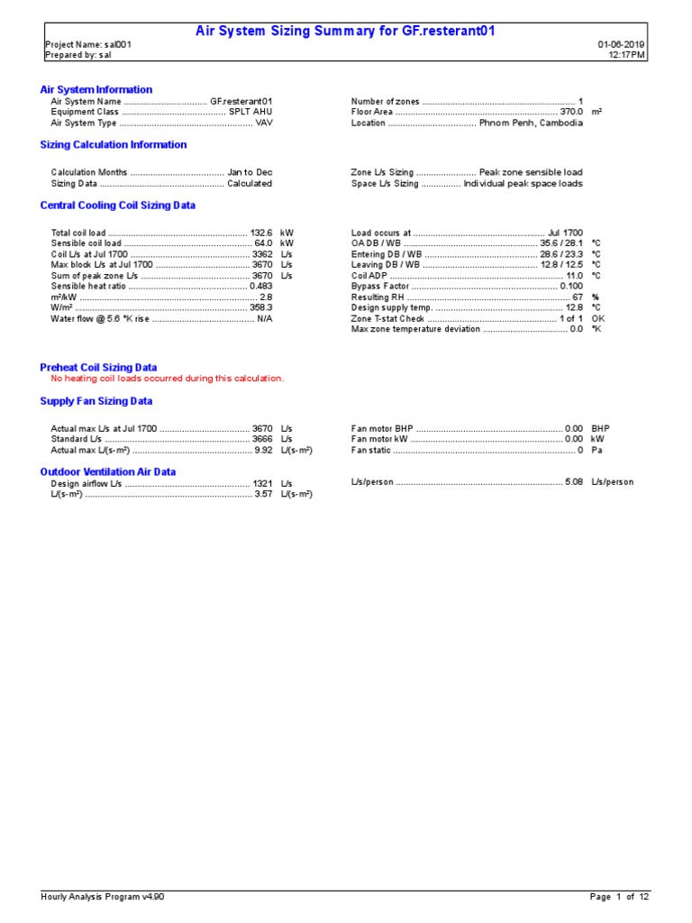Systems Design Report | Download Free PDF | Air Conditioning | Hvac