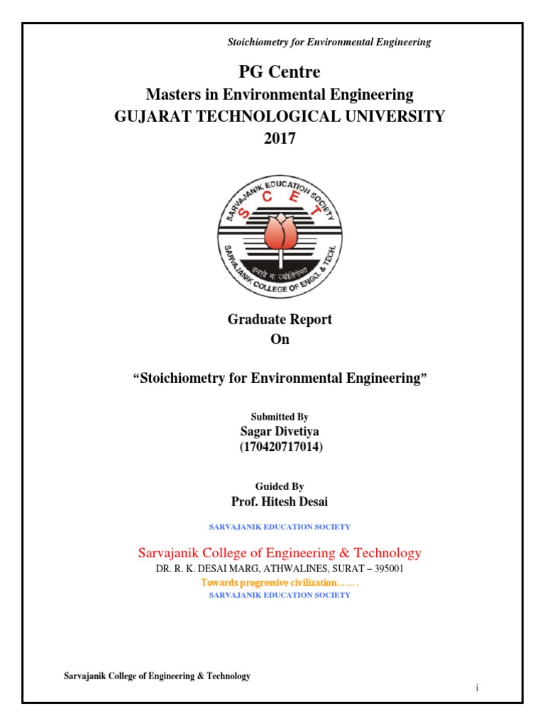 Stoichiometry in Environmental Engineering | PDF | Mole (Unit ...