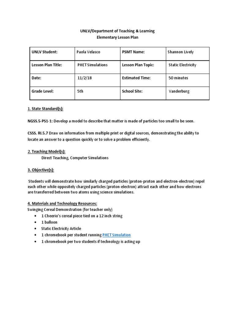 Lesson 5 | PDF | Electric Charge | Reading Comprehension