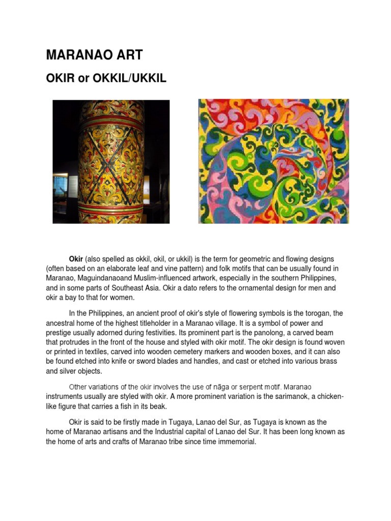 Maranao Art: Okir or Okkil/Ukkil | PDF | Decorative Arts | Art Media