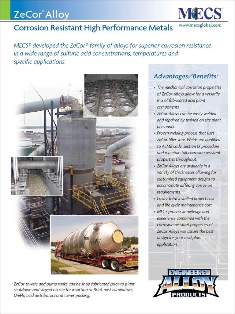 ZeCor TechBulletin PDF | PDF | Corrosion | Alloy