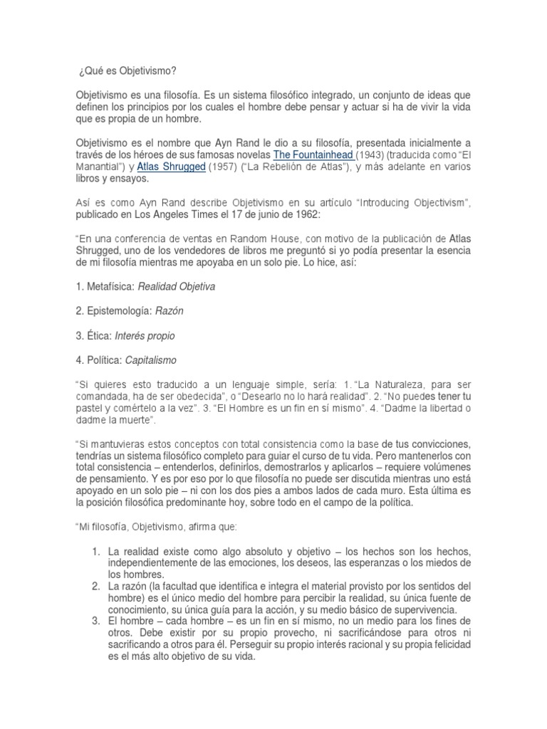 Objetivismo 2 | Descargar gratis PDF | Objetivismo (Ayn Rand) | Filosofía