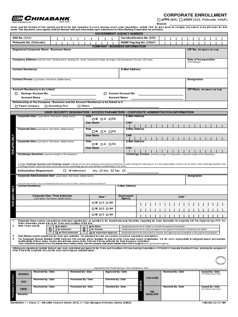 02.14.18 EFPS - eGOV Corporate Enrollment Form (CMS-060 (12-17) TMP ...