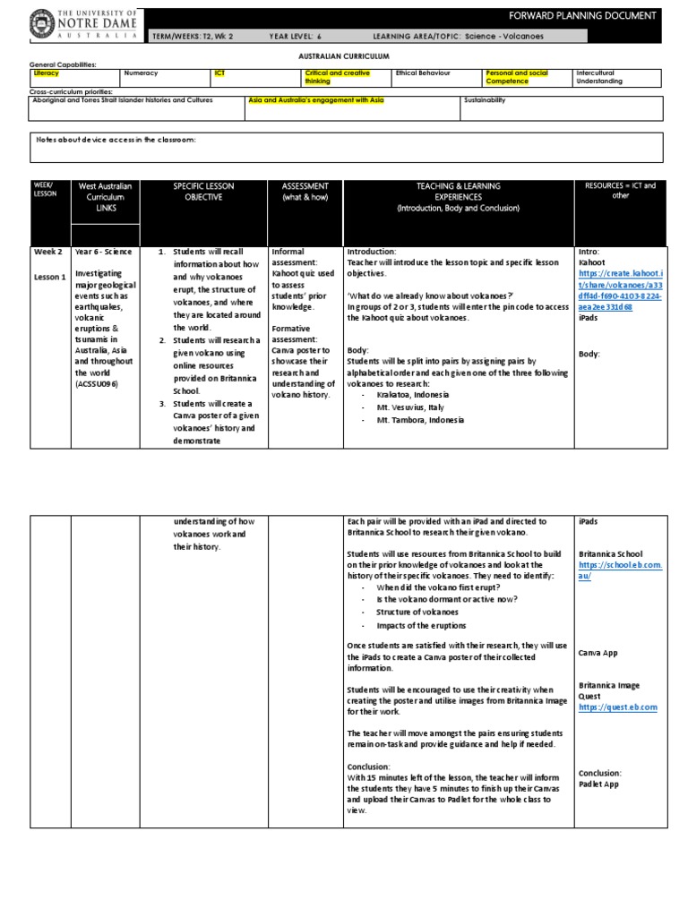 FPD 1 | PDF | Educational Technology | Volcano