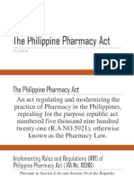 Philippine Pharmacy Act RA 10918 Overview | PDF | Pharmacy | Pharmacist