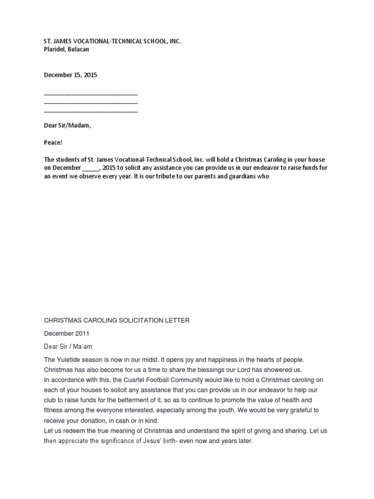 Carolling Letter