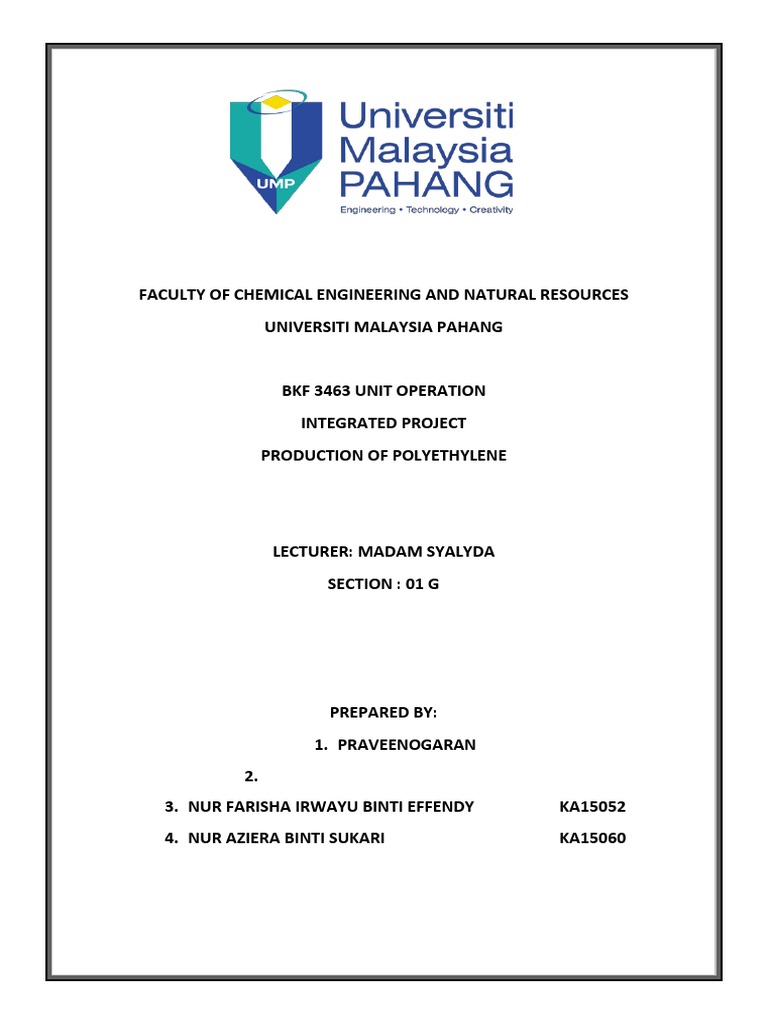 Production of Polyethylene | PDF | Polyethylene | Physical Chemistry