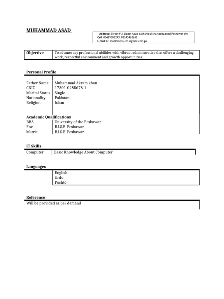 Asad CV PDF | PDF