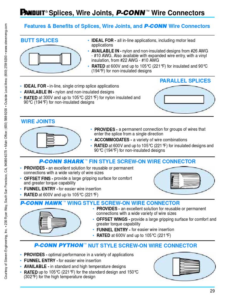 Splices, Wire Joints, Wire Connectors: P-Conn | PDF | Electrical ...