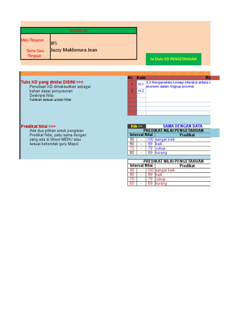 Nilai Rapot Kls 7a Ips | PDF