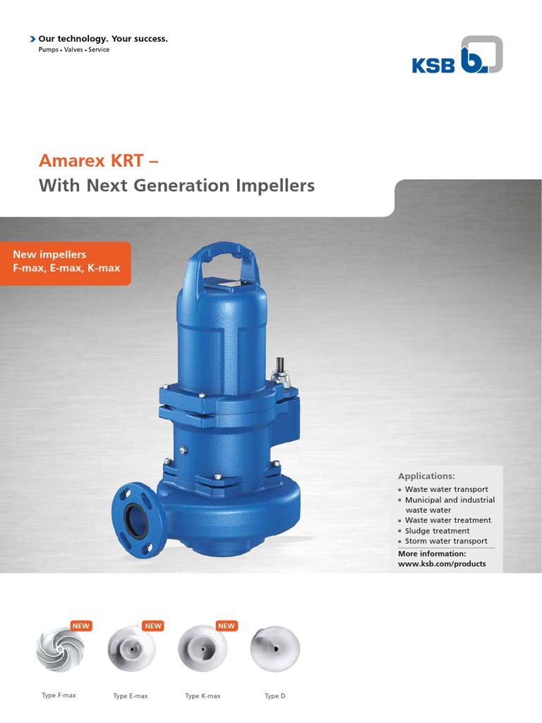 KSB PUMP CO. Amarex KRT | Pump | Wastewater