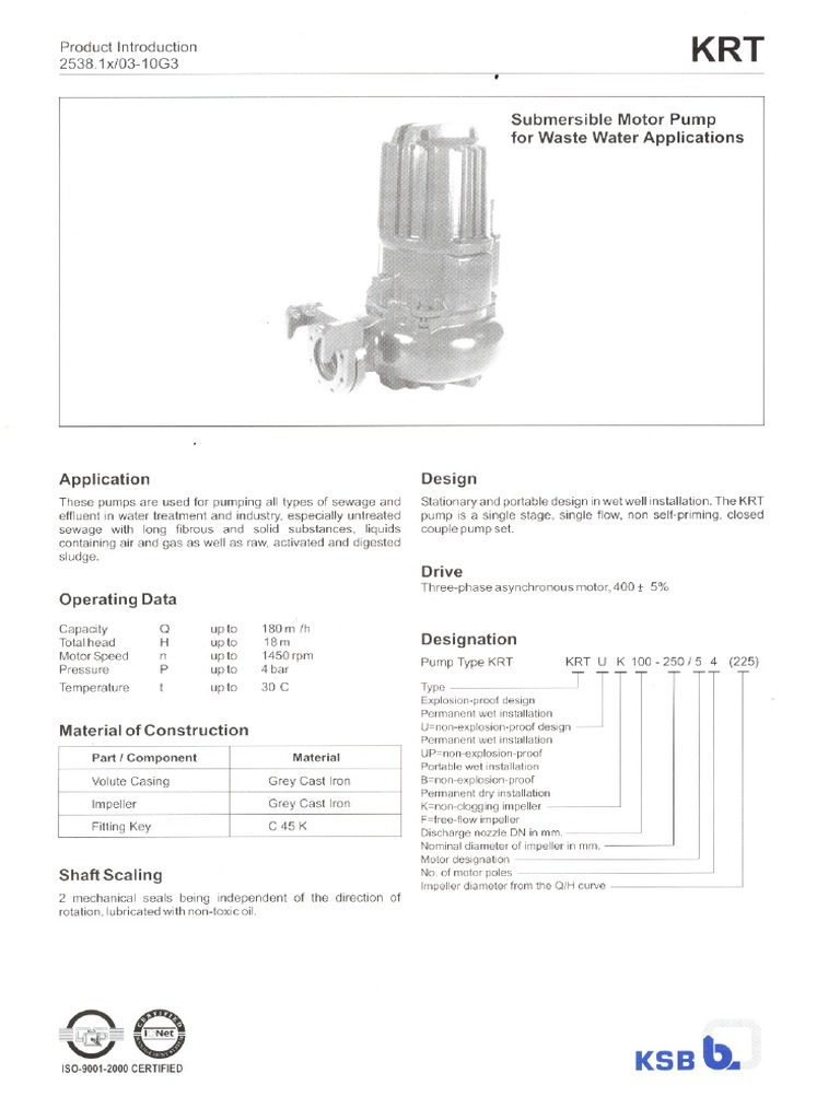 KSB Pumps Co. KRT | PDF