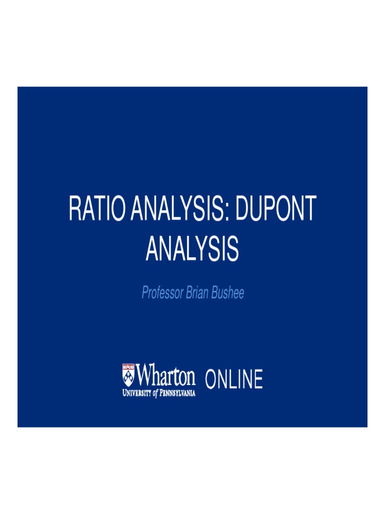 Ratio Analysis DuPont Analysis | PDF | Return On Equity | Net Income