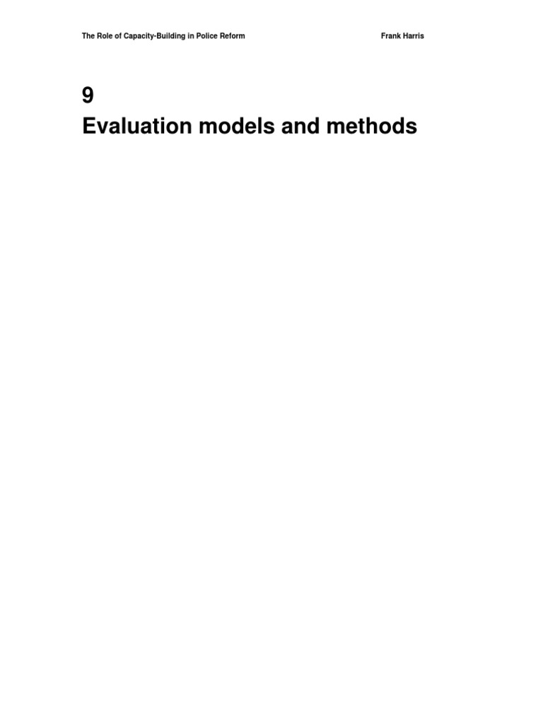 9 Evaluation Models and Methods | PDF | Capacity Building | Evaluation