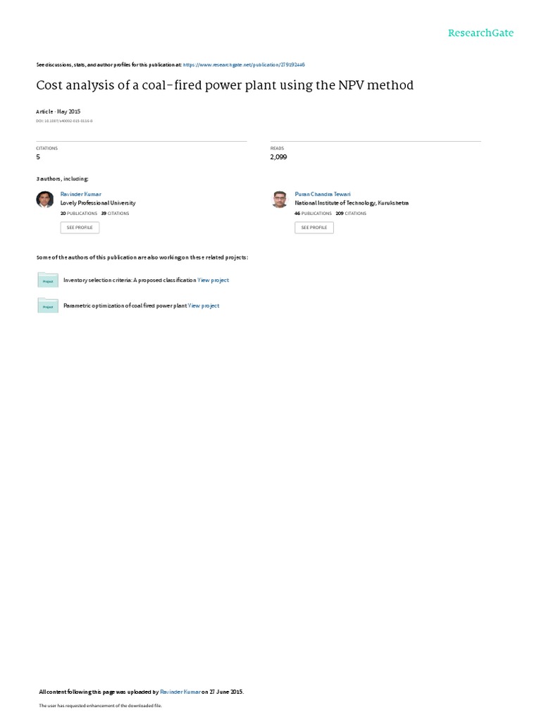 Springer Published Paper | PDF | Fossil Fuel Power Station | Power Station