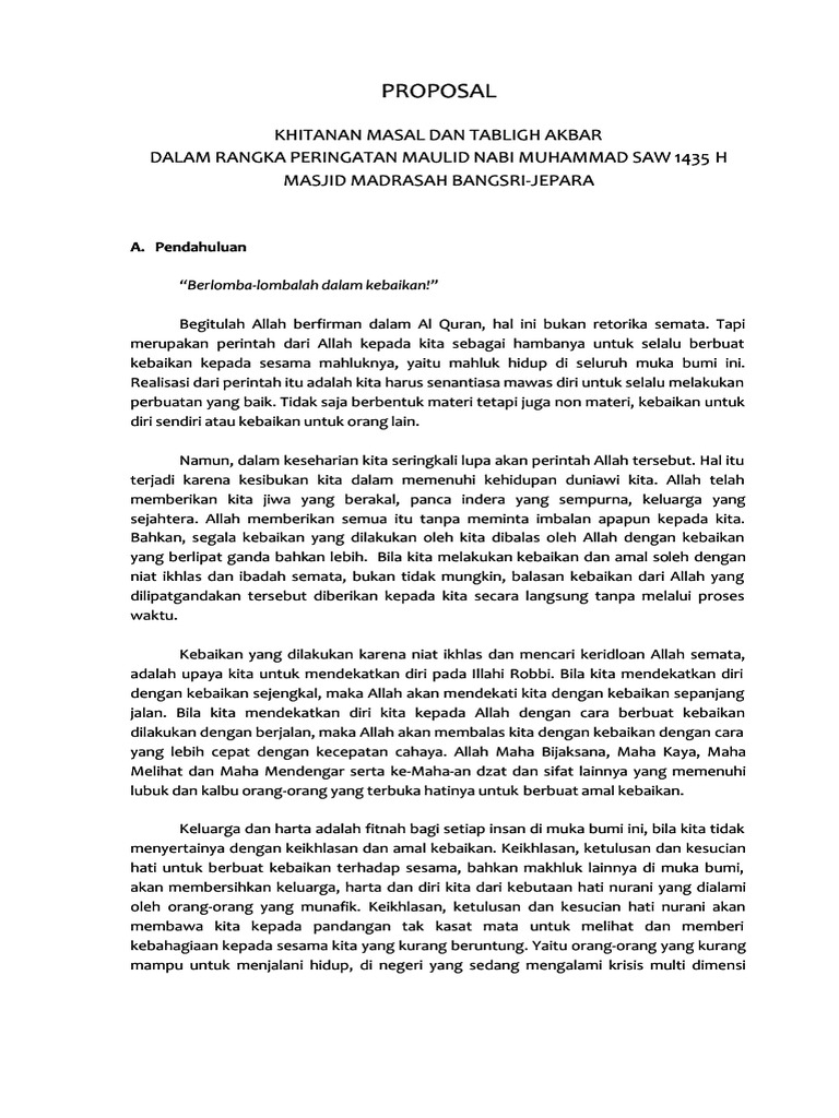 Proposal Khitanan Massal 2014 | PDF