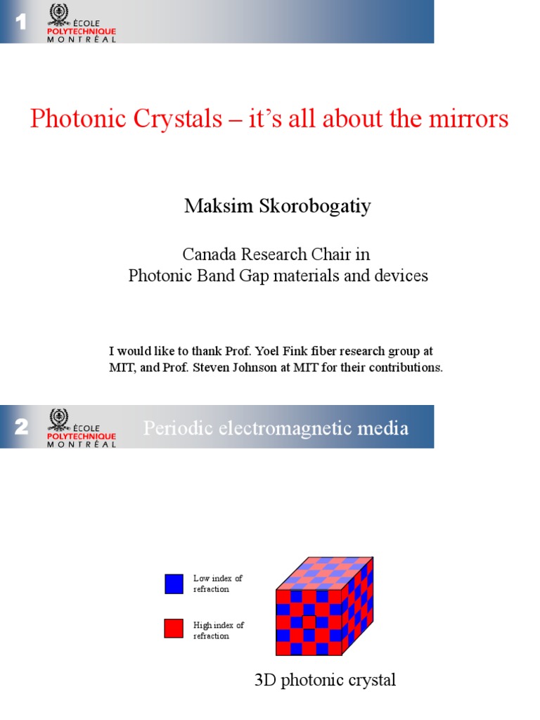 Photonic Crystals: Achieving Perfect Mirrors Through Omnidirectional Reflection | PDF ...