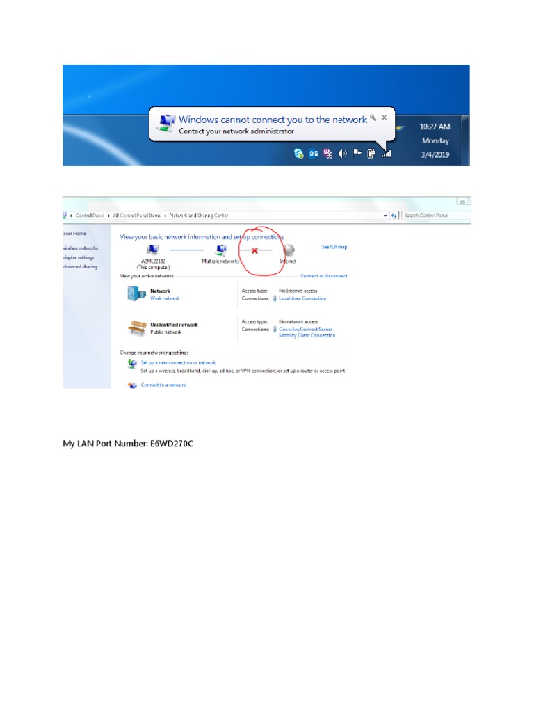 My LAN Port Number: E6WD270C | PDF