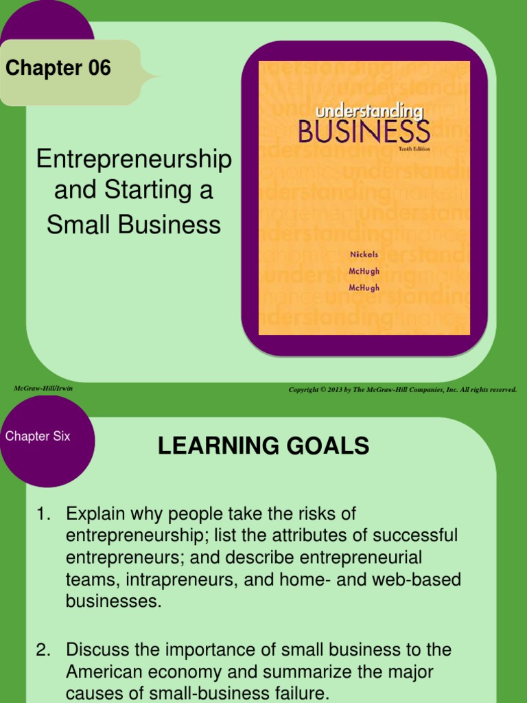 Entrepreneurship and Starting A Small Business: Mcgraw-Hill/Irwin | PDF ...