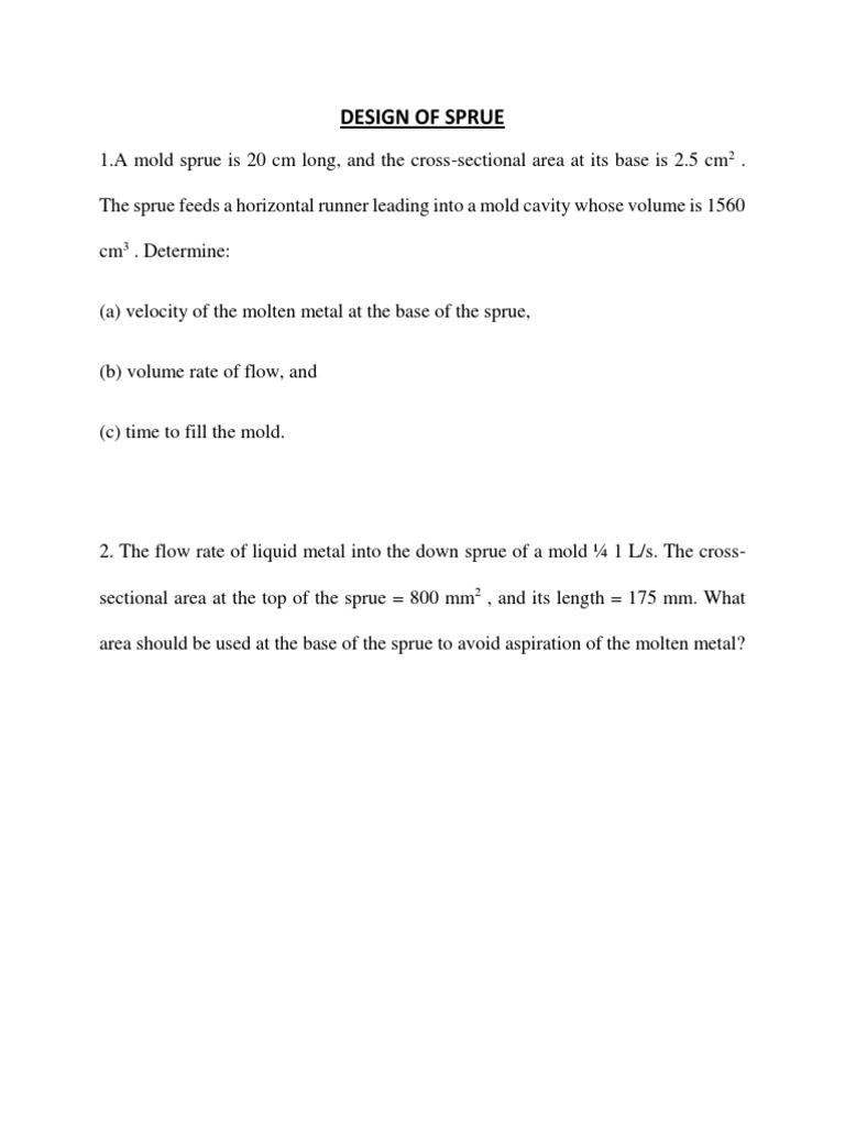 Design of Sprue | PDF