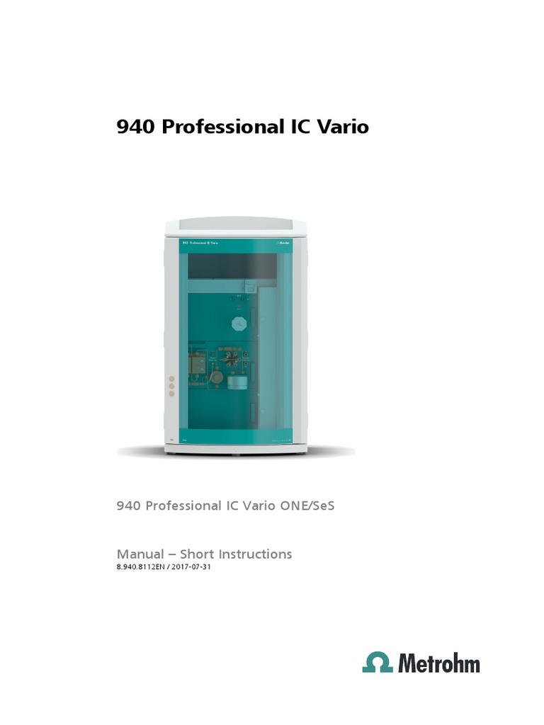 Short Instructions 940 Professional IC Vario | PDF | Safety | Chemistry