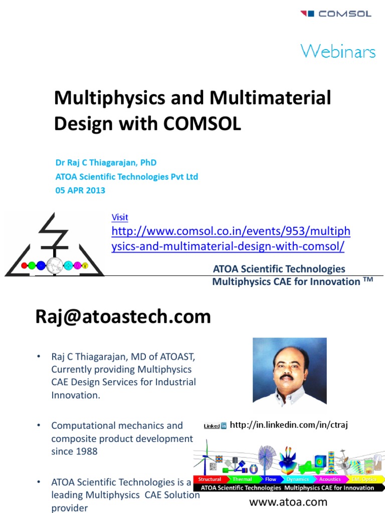 ATOA CAE Multiphysics and Multimaterial Design With COMSOL Webinar P | PDF | Composite Material ...