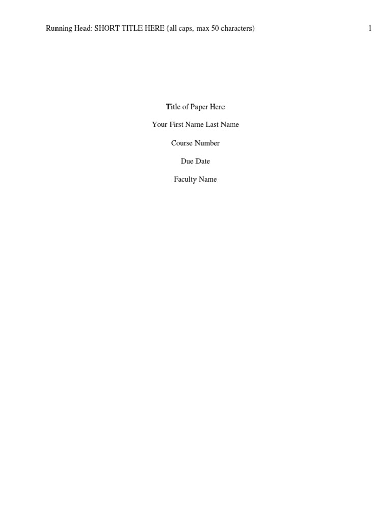 APA Format Template-1 | PDF | Citation | Apa Style