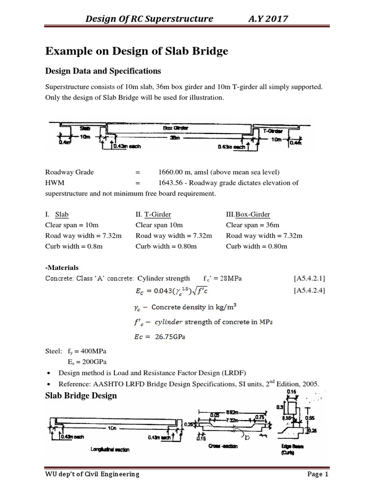 Bridge-Ch-5-Example On Slab Bridge EDITEDFINAL | PDF | Stress ...