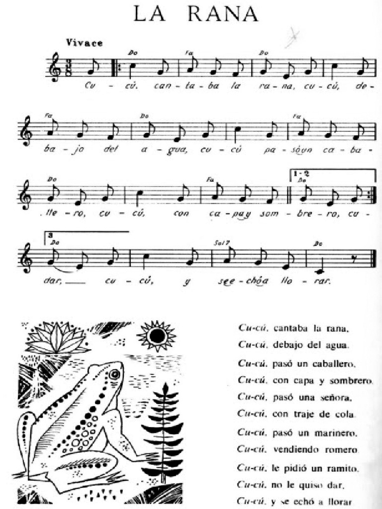 Cucú Cantaba La Rana Partitura | PDF