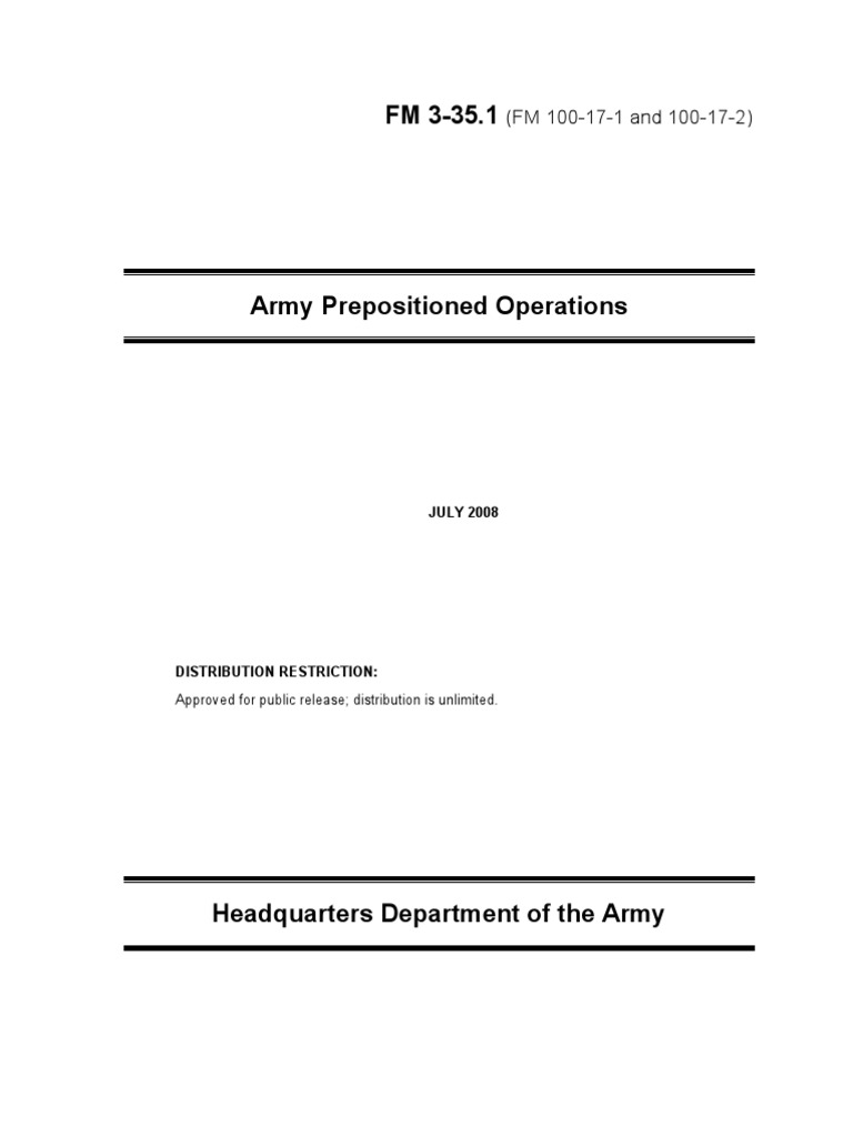 (FM 100-17-1 and 100-17-2) : JULY 2008 | PDF | United States Army ...