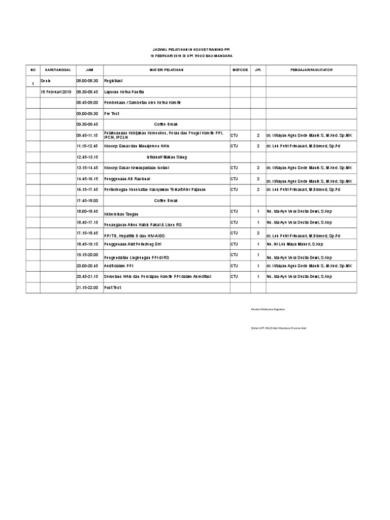 Jadwal PPI | PDF