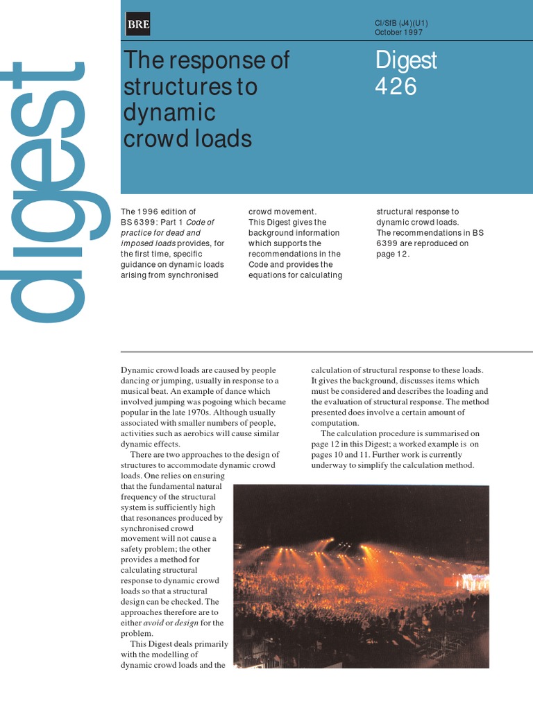 BRE Digest 426 - Dynamic Crowd Loads PDF | PDF | Normal Mode ...