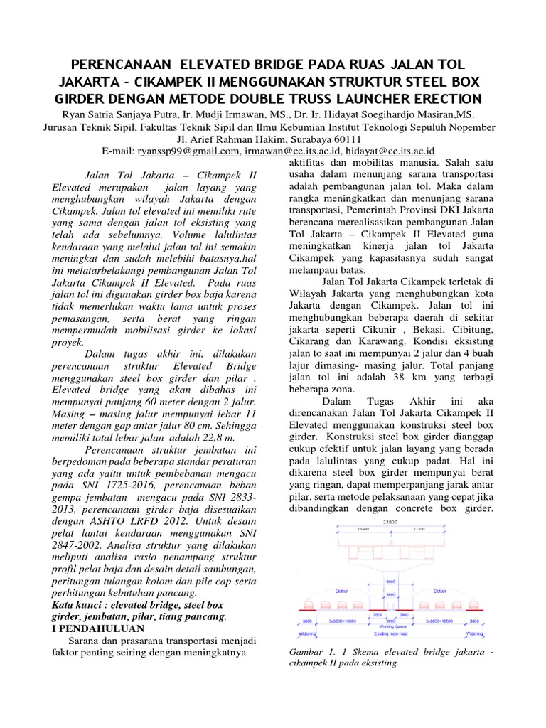 Perencanaan Elevated Bridge Pada Ruas Jalan Tol Jakarta - Cikampek Ii ...