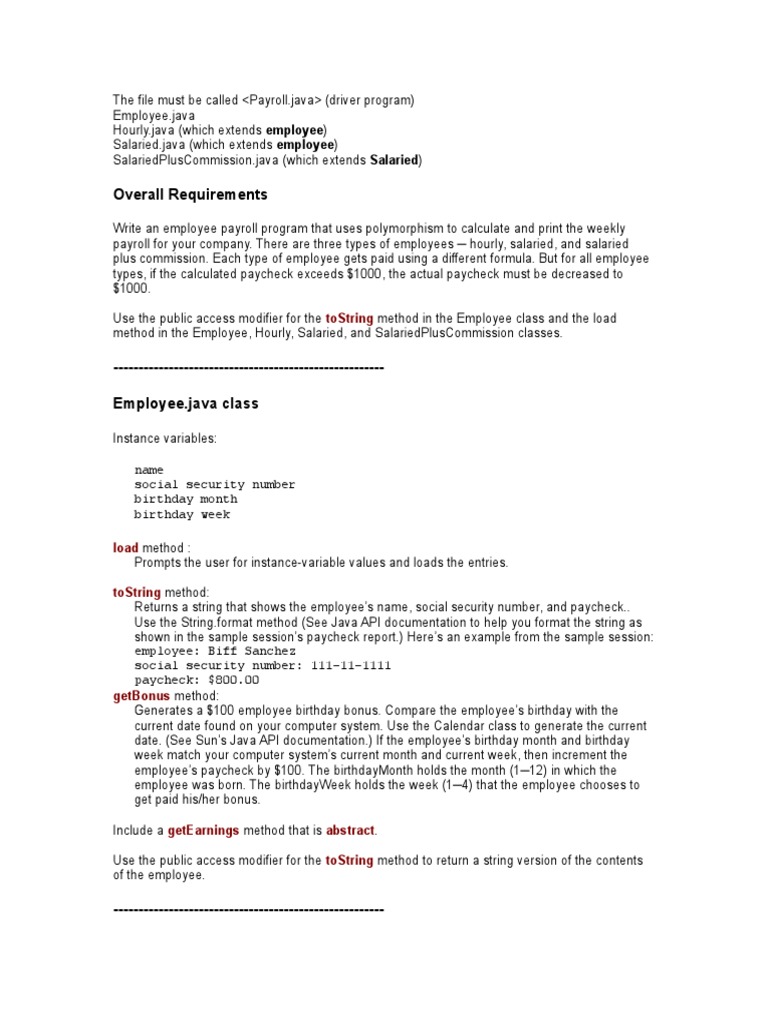 Employee Payroll Program in Java | PDF | Payroll | Paycheck
