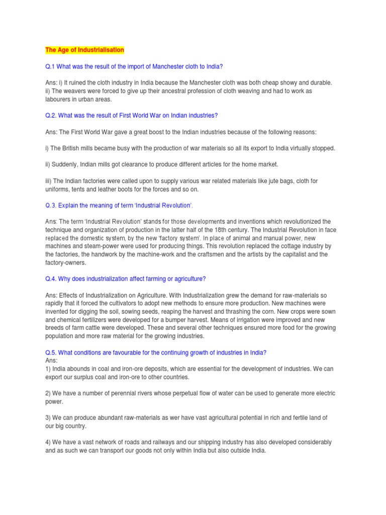 The Age of Industrialisation | PDF | Industrial Revolution | Imperialism