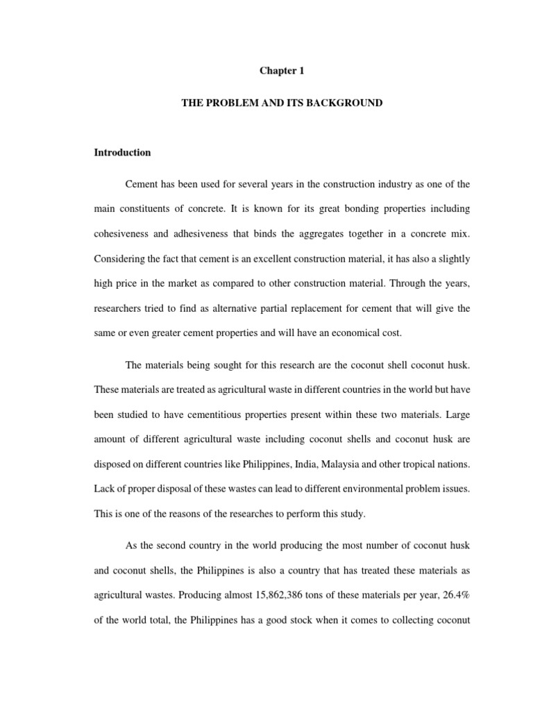 Coconut Shell Ash and Coconut Husk Ash As Partial Replacement For ...