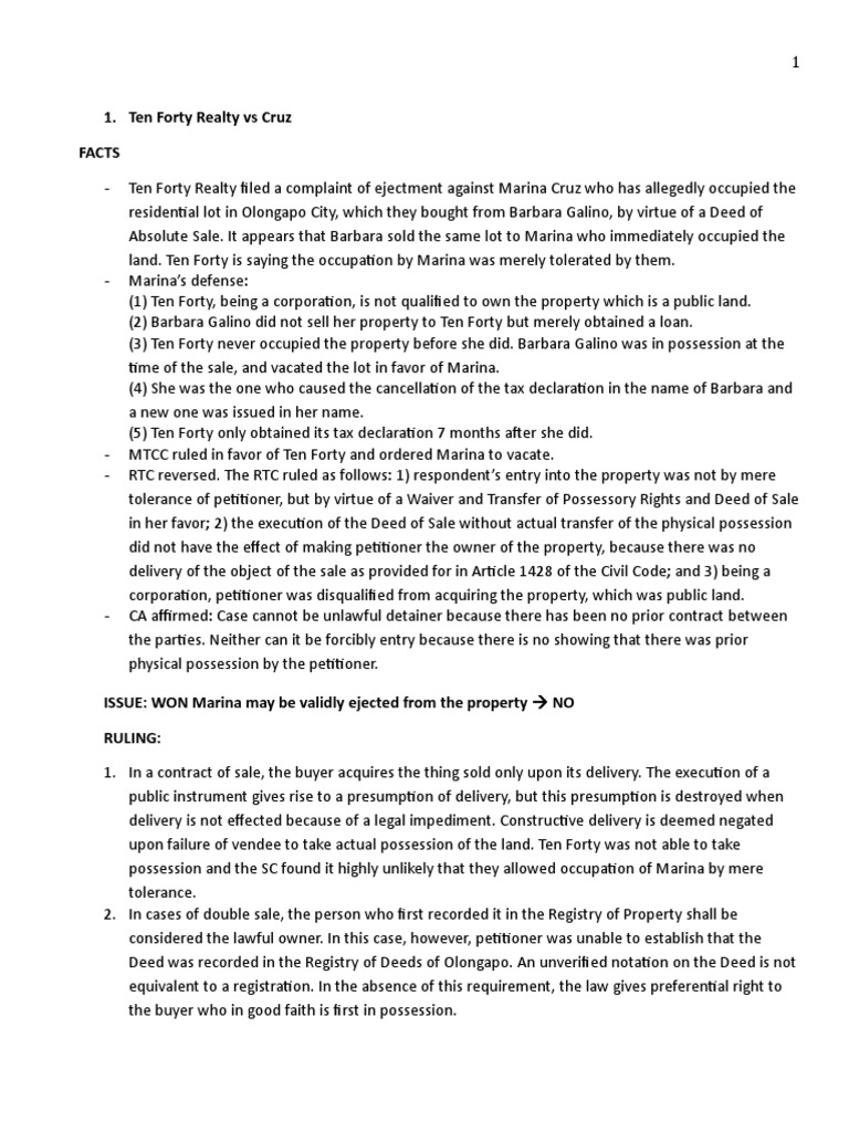Case Exercises3 | PDF | Deed | Real Property