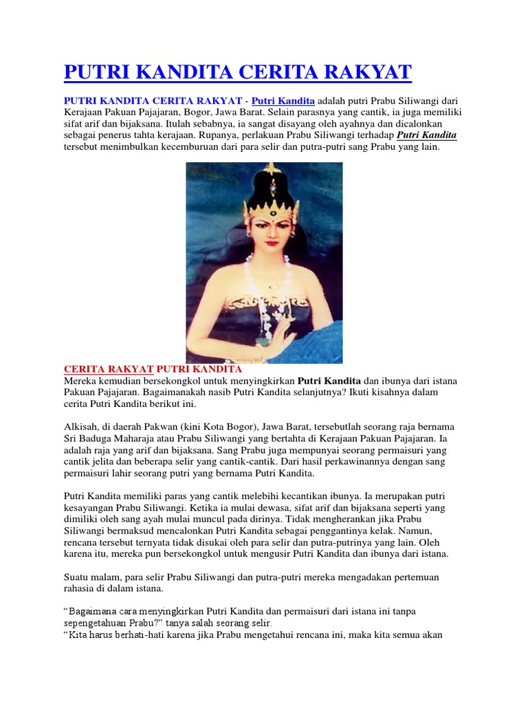 Putri Kandita Cerita Rakyat | PDF