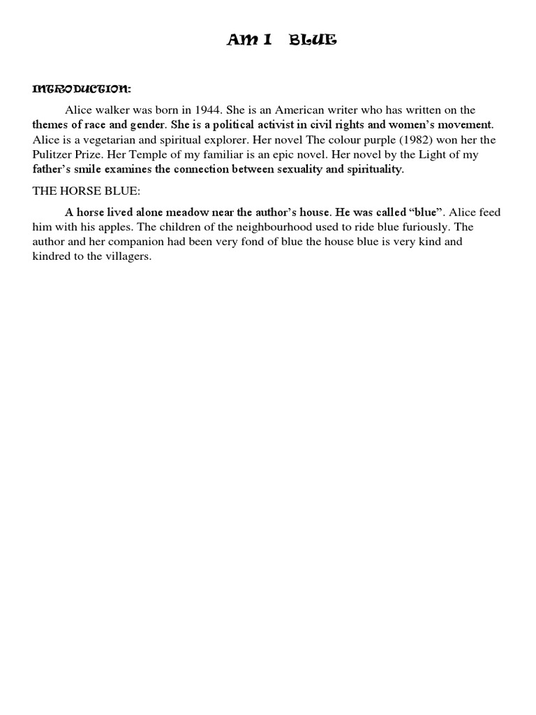 Am I Blue | PDF