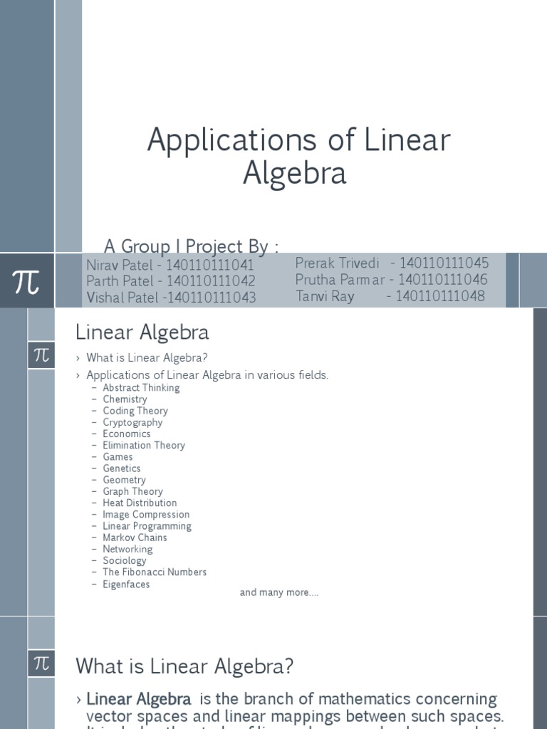 Applications of Linear Algebra: A Group I Project by | PDF | Heredity ...