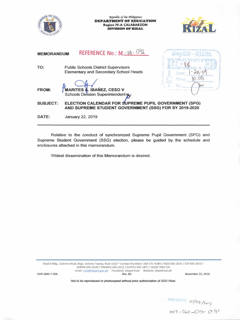 SSG Election Memo | PDF