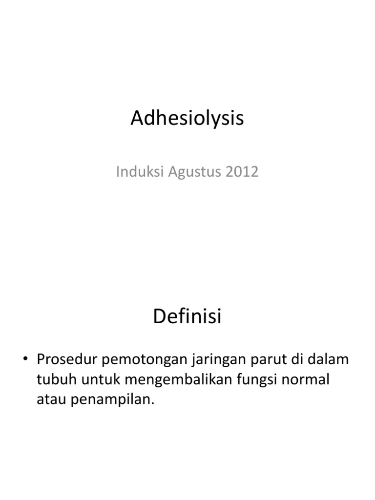 Prosedur Adhesiolisis Laparoskopi | PDF | Sains & Matematika