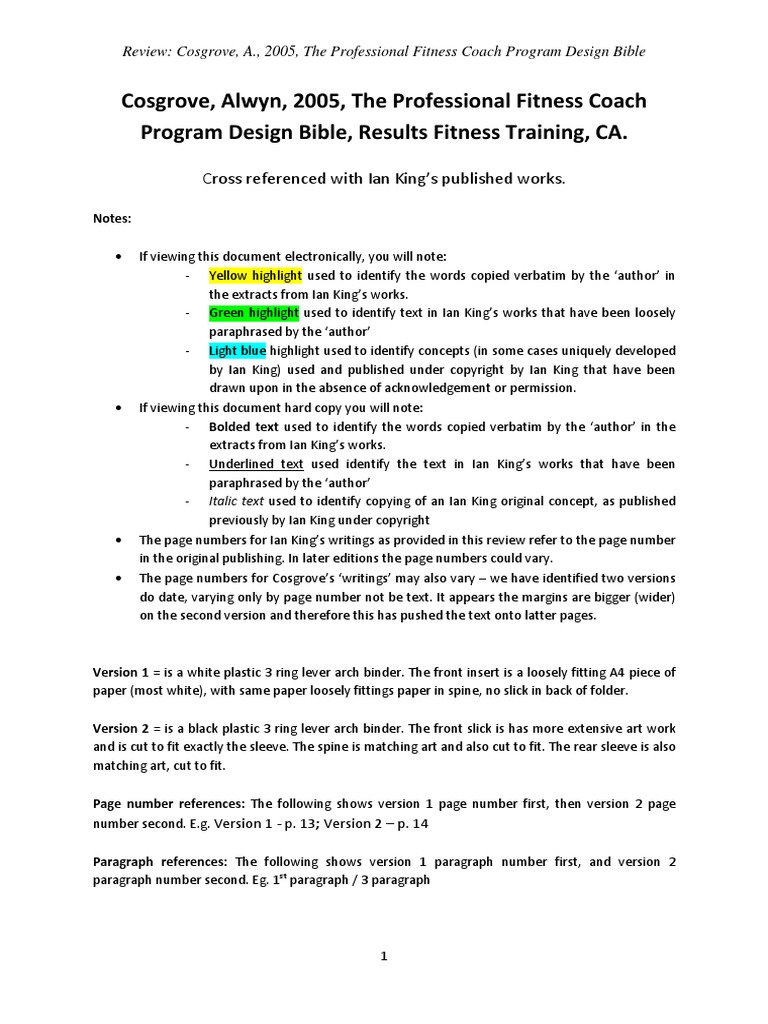 Cosgrove, Alwyn, 2005, The Professional Fitness Coach Program Design ...
