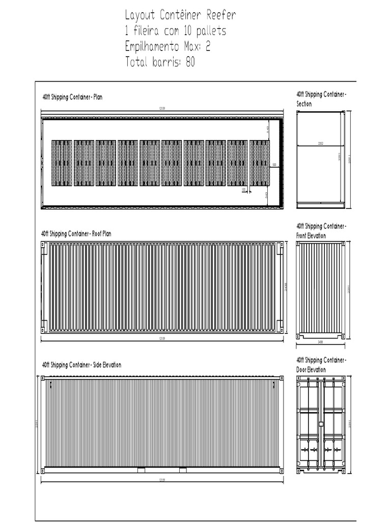 Layout Conteiner Reefer 1 Fileira | PDF