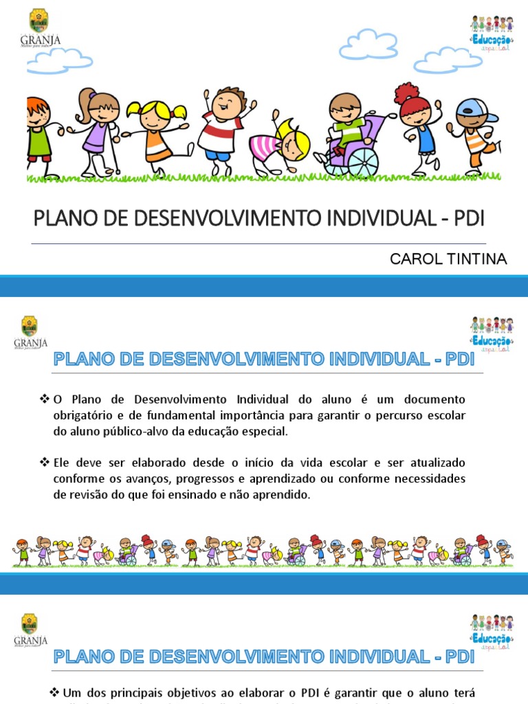 Plano de Desenvolvimento Individual - Pdi: Carol Tintina | PDF | Autismo | Ciências comportamentais