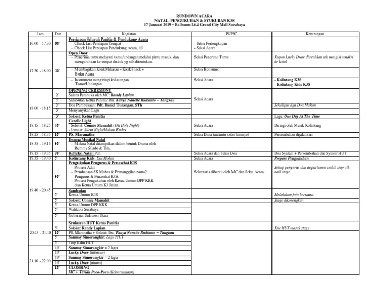 Optimized Title for Church Event Rundown | PDF
