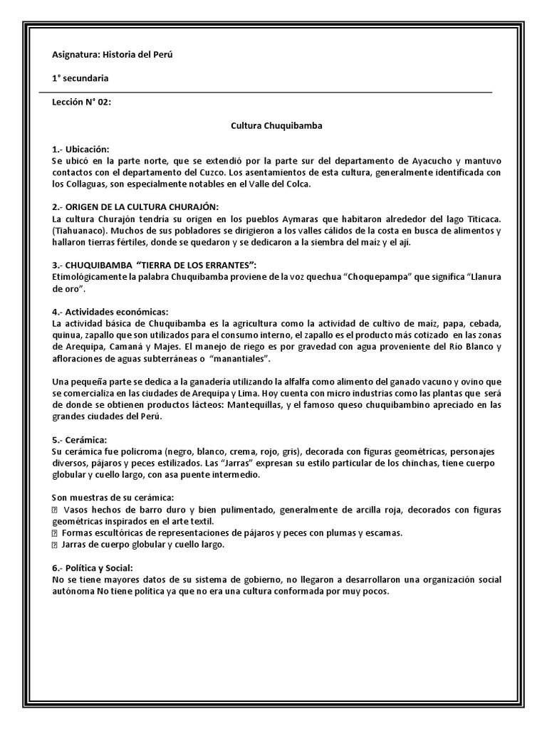 Cultura Chuquibamba | PDF | Ciencias sociales | Viajes y turismo