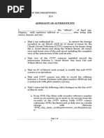 Sample - Affidavit of Authentication | PDF | Affidavit | Civil Law ...