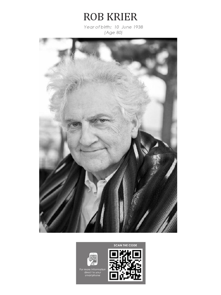 Rob Krier: Year of Birth: 10 June 1938 (Age 80) | PDF